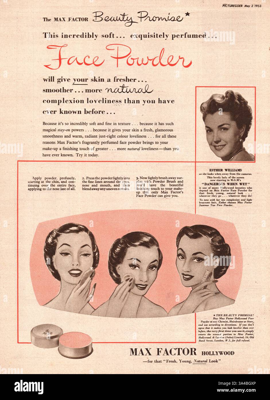 1953 uk ad max factor face powder hi-res stock photography and images ...