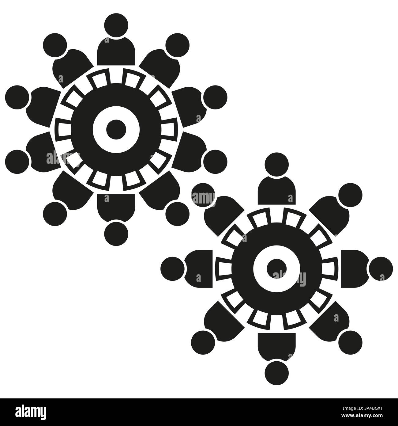 Roundtable icon. Business meeting symbol. People collaboration sign ...