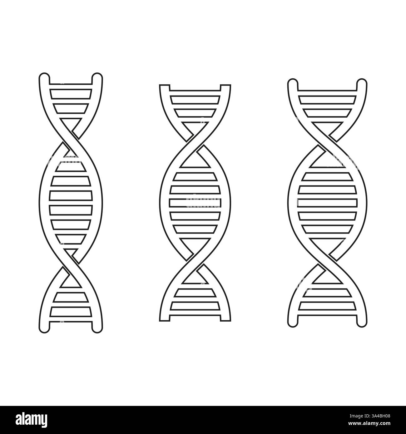 DNA helix outline. Molecular structure icon. Genetic research symbol ...