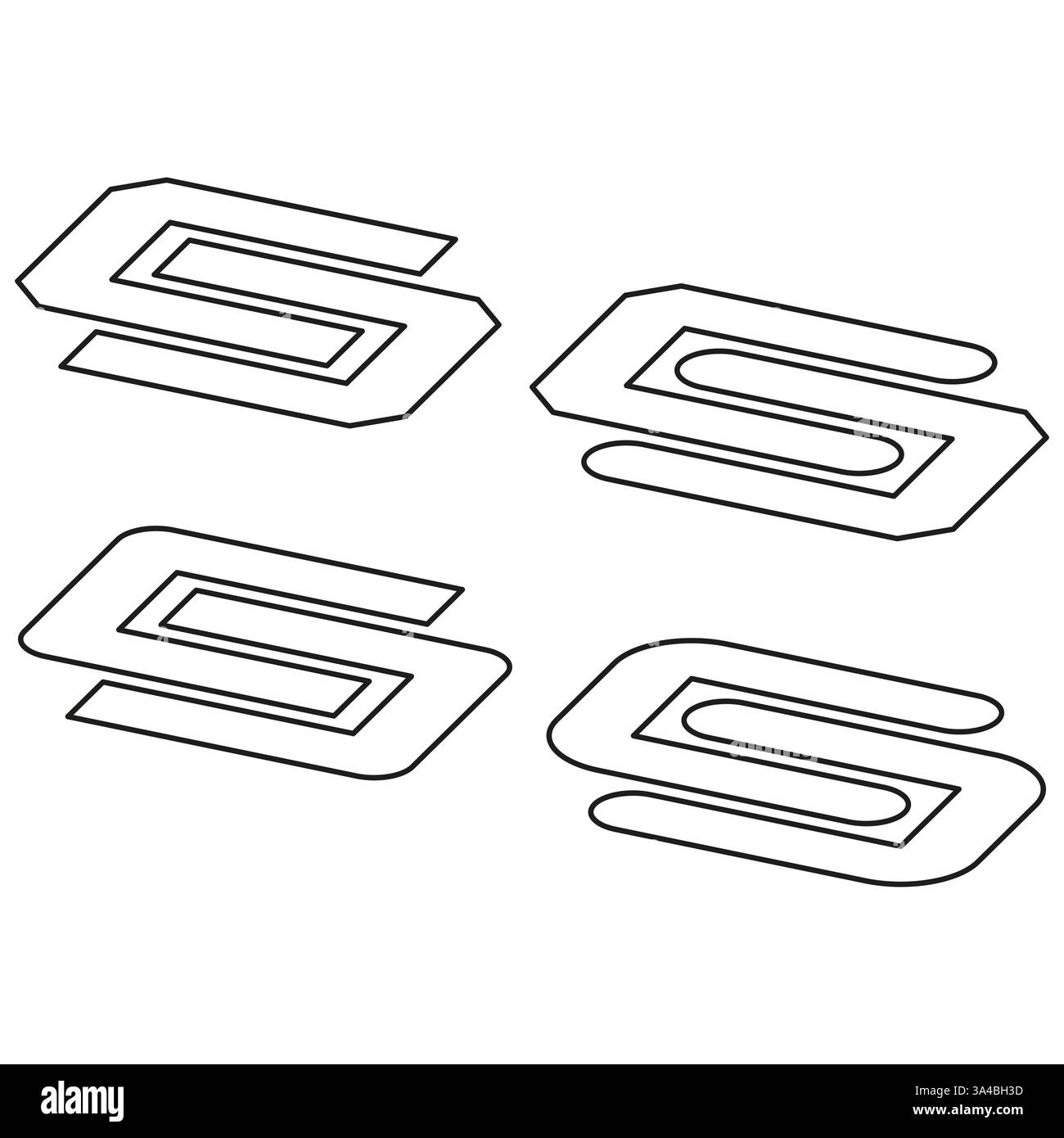 3D letter S icon. Stylized bold typography. Abstract modern shape ...