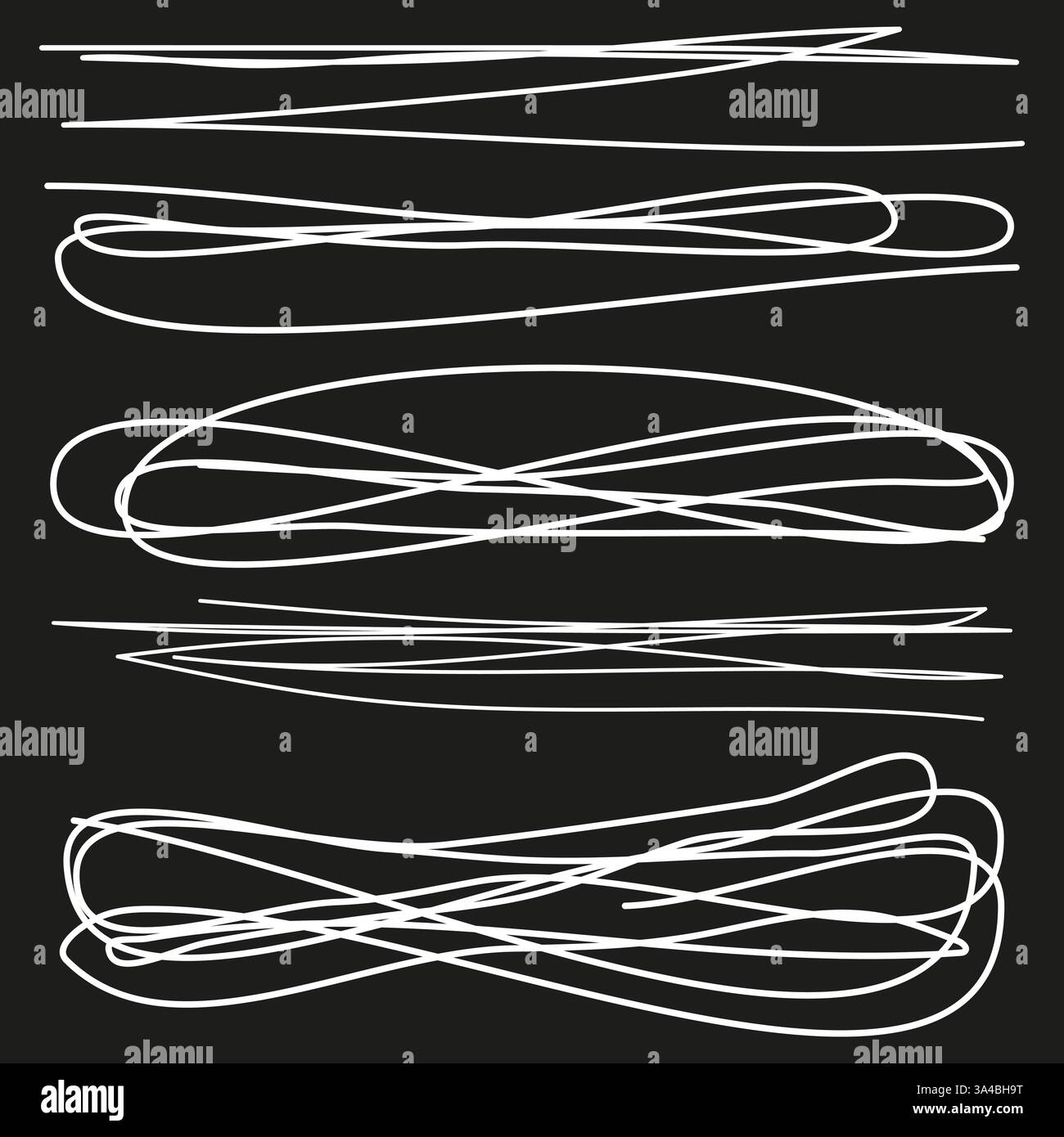 White line icons. Curved vector symbols. Black background design ...