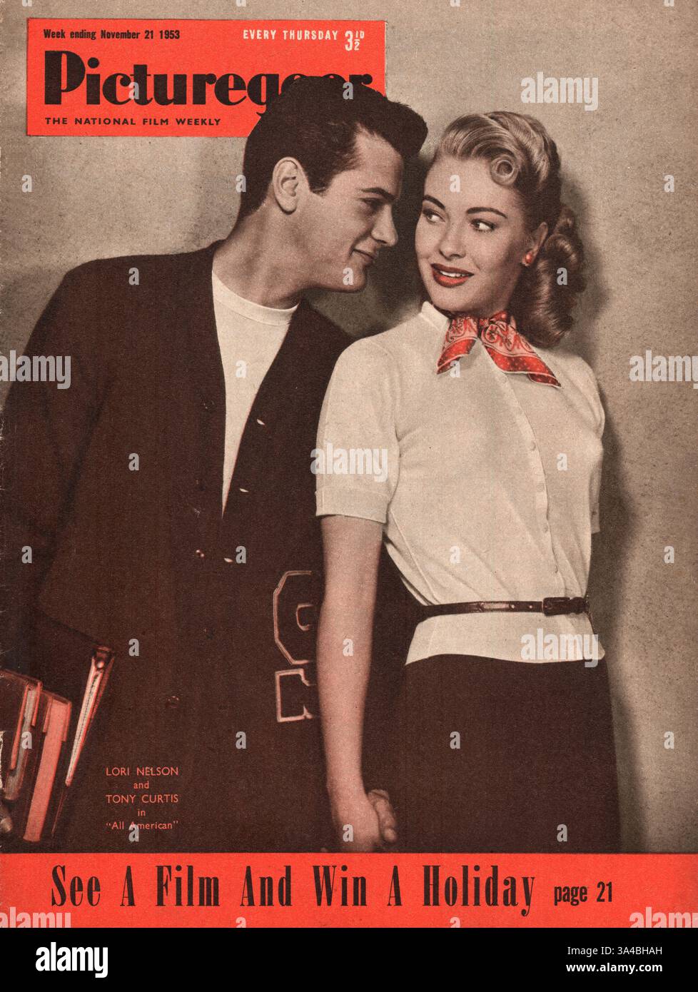 1953 Picturegoer Lori Nelson and Tony Curtis Stock Photo - Alamy