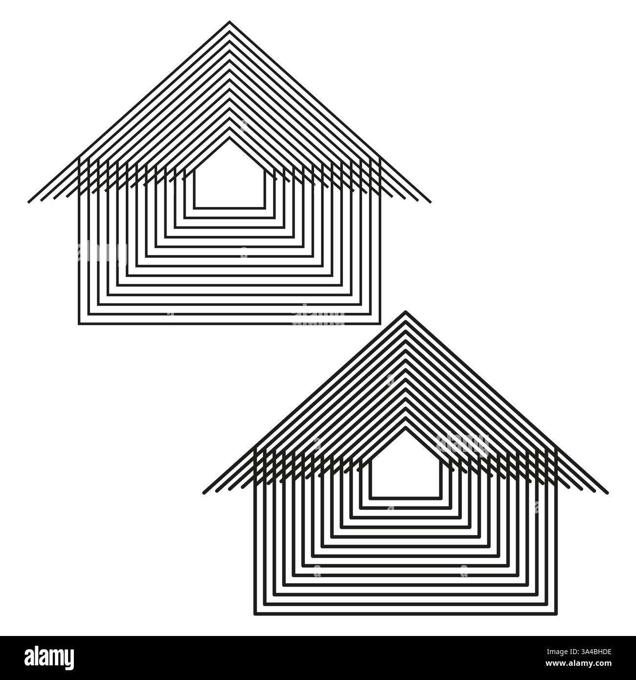 Abstract house shapes. Geometric architectural lines. Vector minimal ...