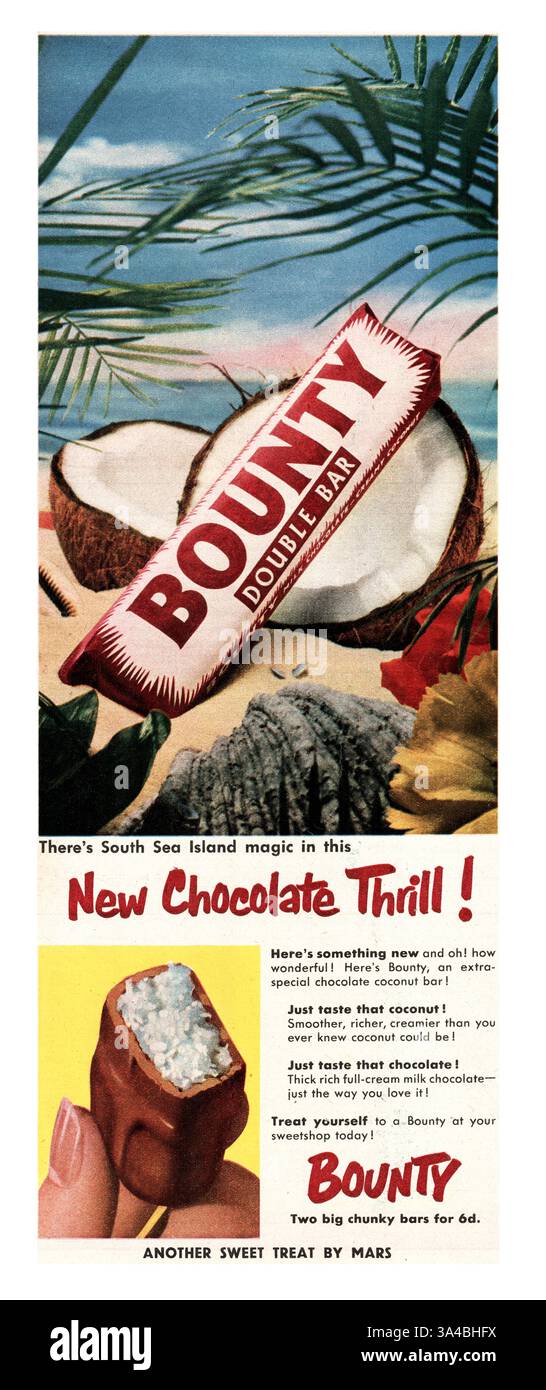 1953 uk advert bounty chocolate bar hi-res stock photography and images ...