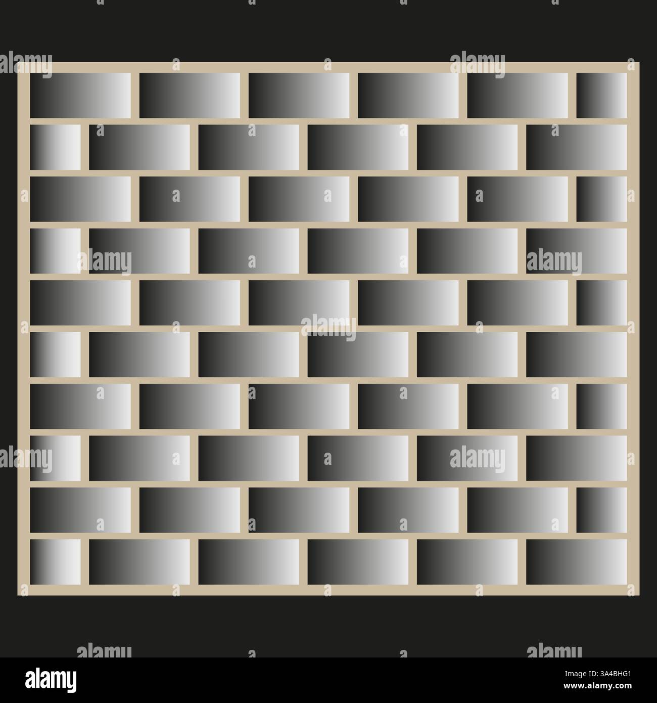 Metallic brick graphic. Gradient wall illustration. Industrial texture ...