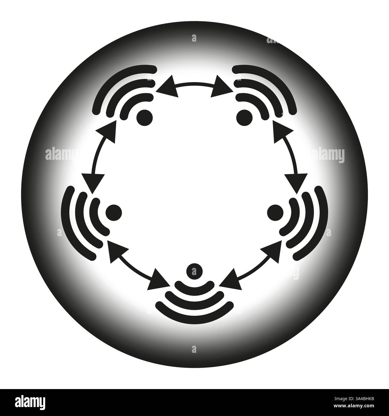 Sound waves circle. Audio symbol design. Circular wave icon. Abstract ...