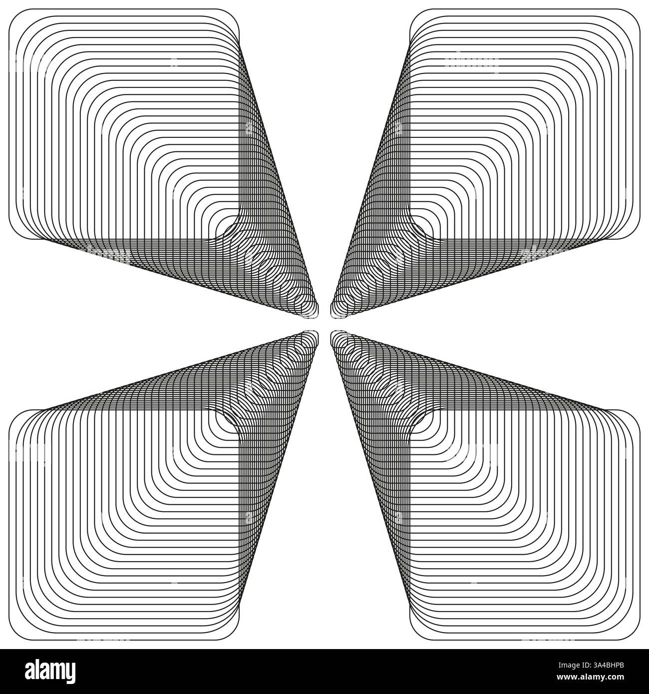 Abstract square design. Geometric illusion shape. Optical symmetric ...