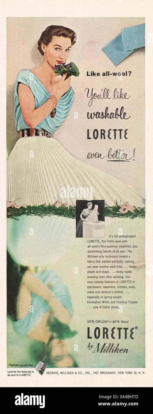 1952 u s magazine milliken fabrics advert hi-res stock photography and ...