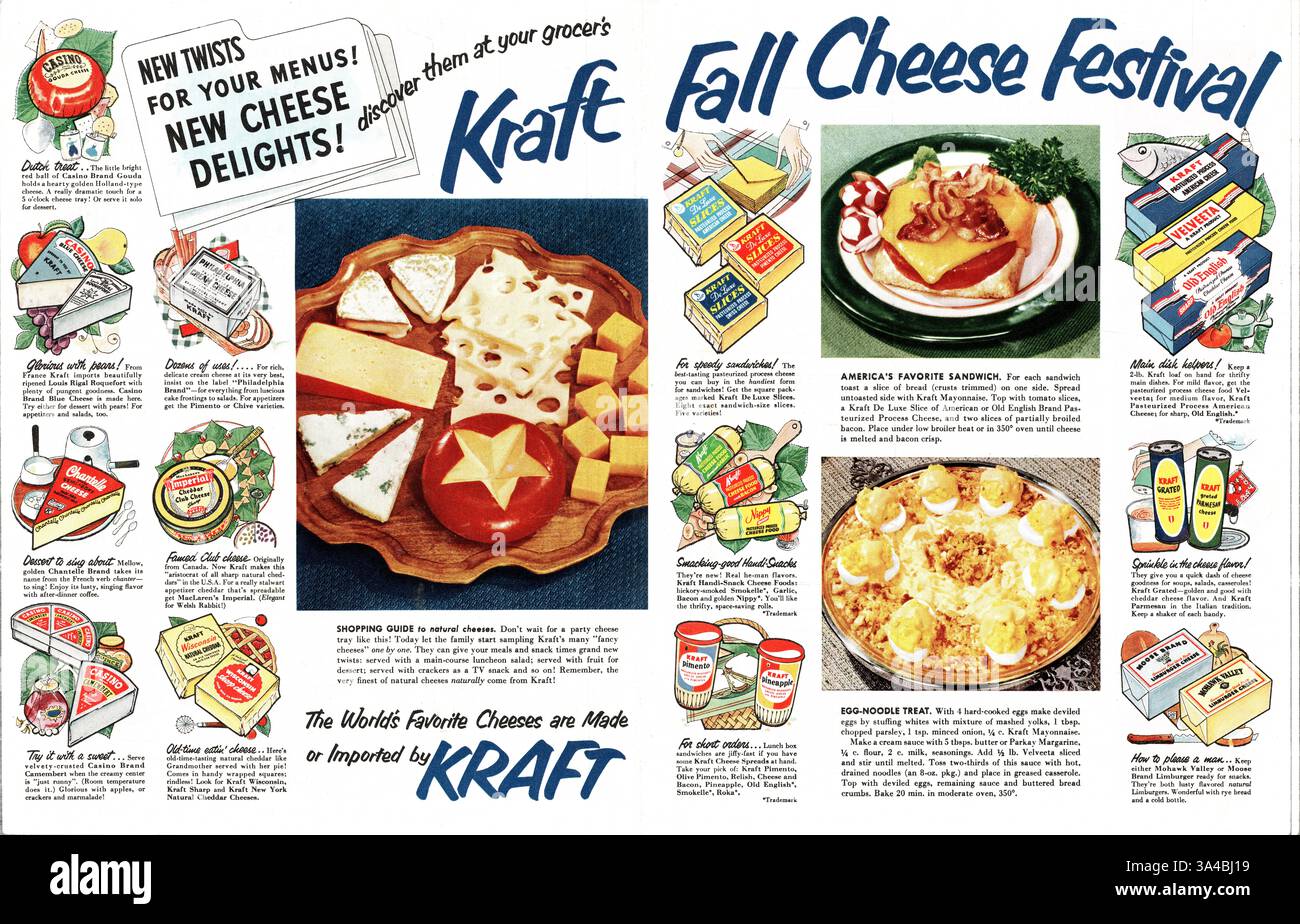 1952 u s magazine kraft cheese advert hi-res stock photography and ...