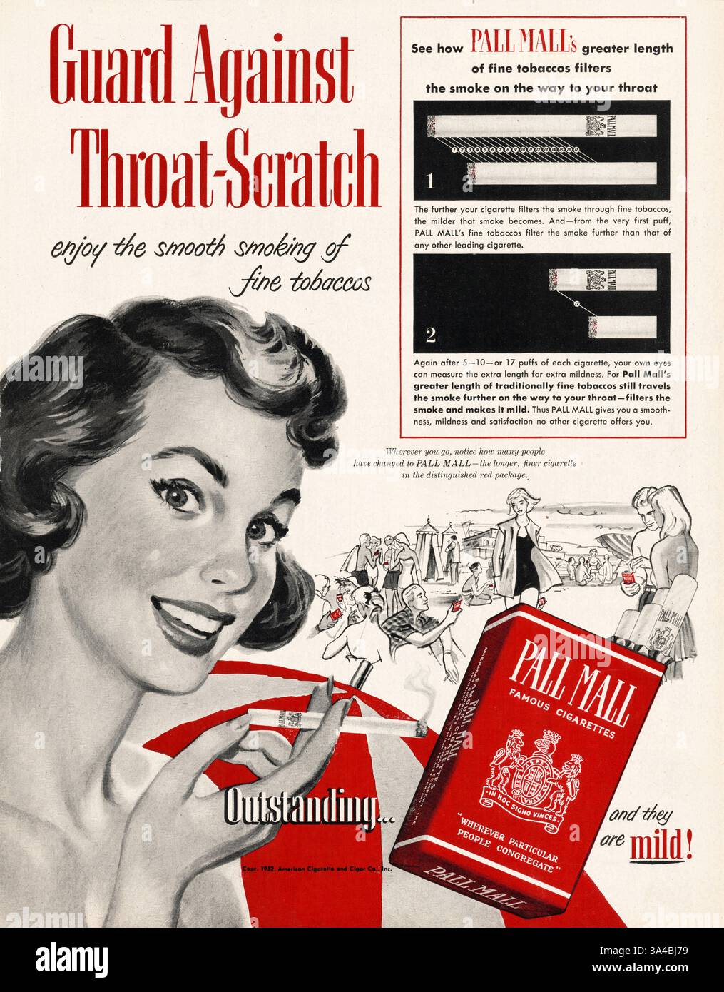 1952 u s magazine pall mall cigarette a hi-res stock photography and ...