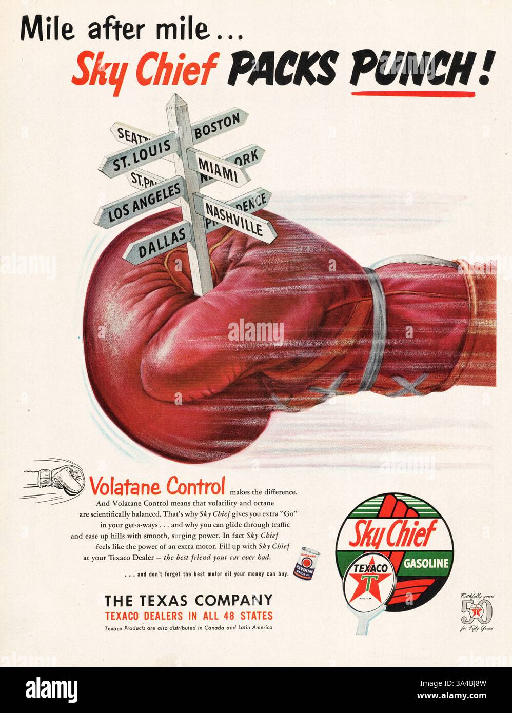 1952 u s magazine texaco sky chief ad hi-res stock photography and ...