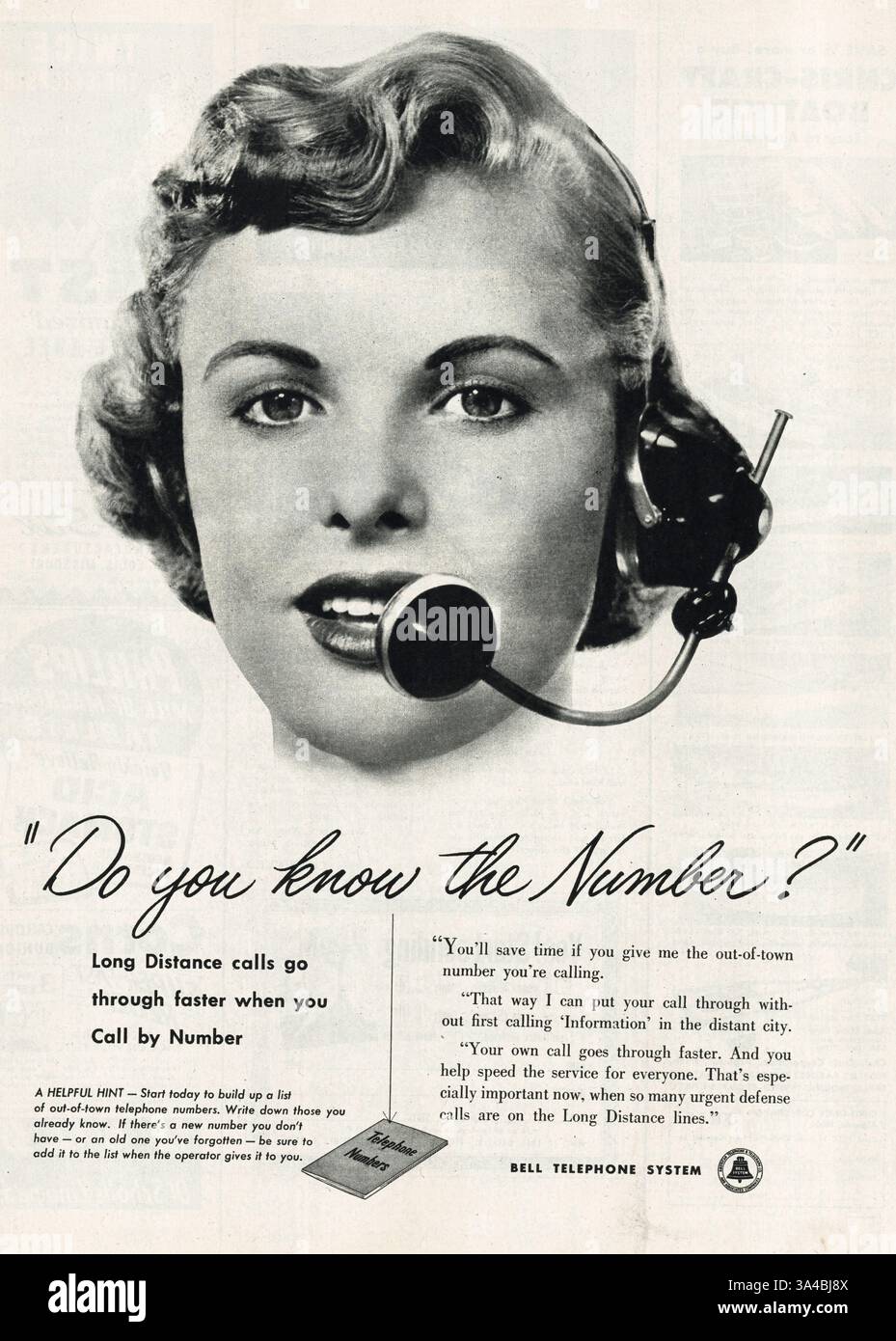 1952 u s magazine bell telephone company advert hi-res stock photography and images - Alamy
