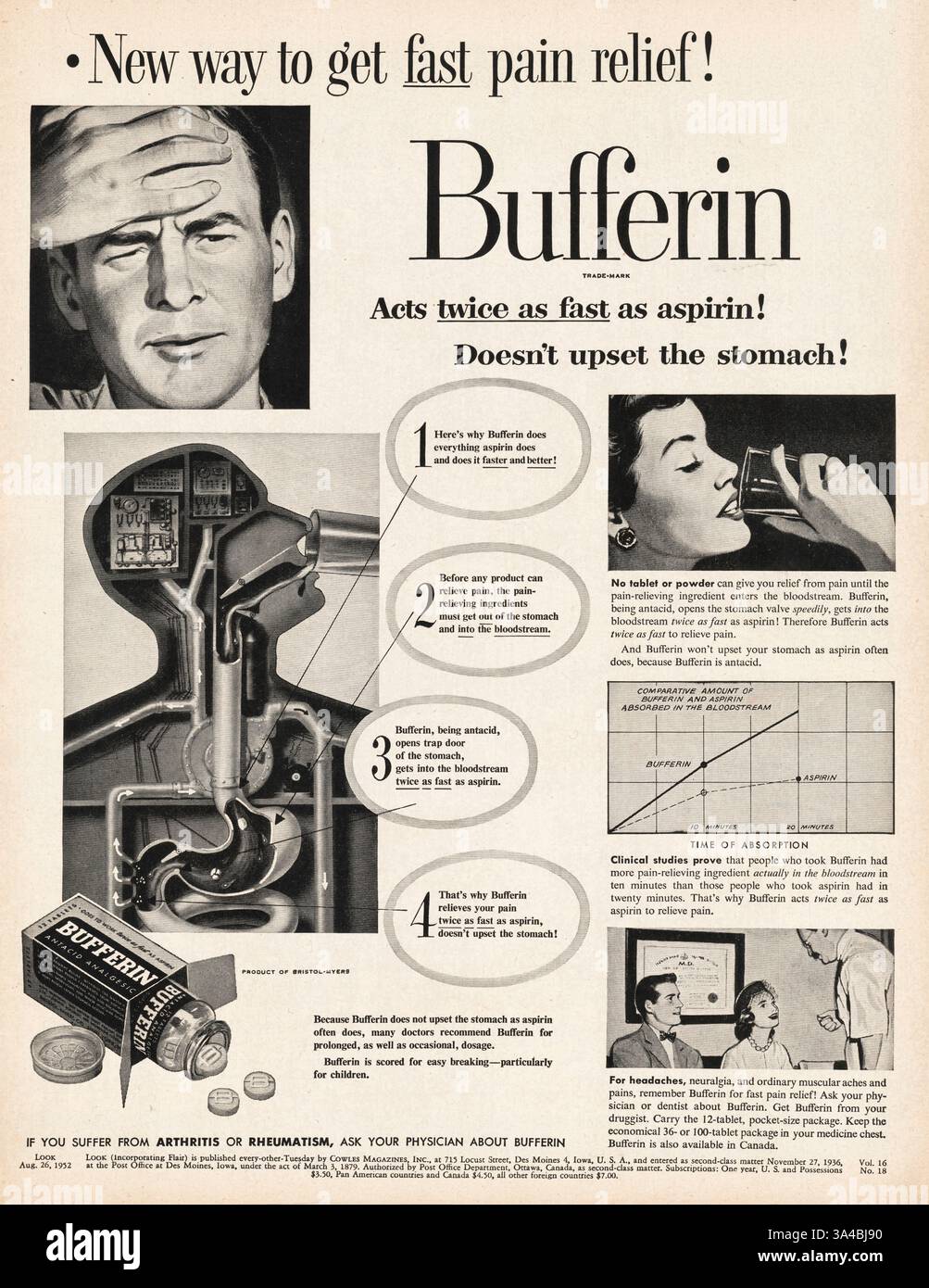 1952 u s magazine bufferin advert hi-res stock photography and images ...