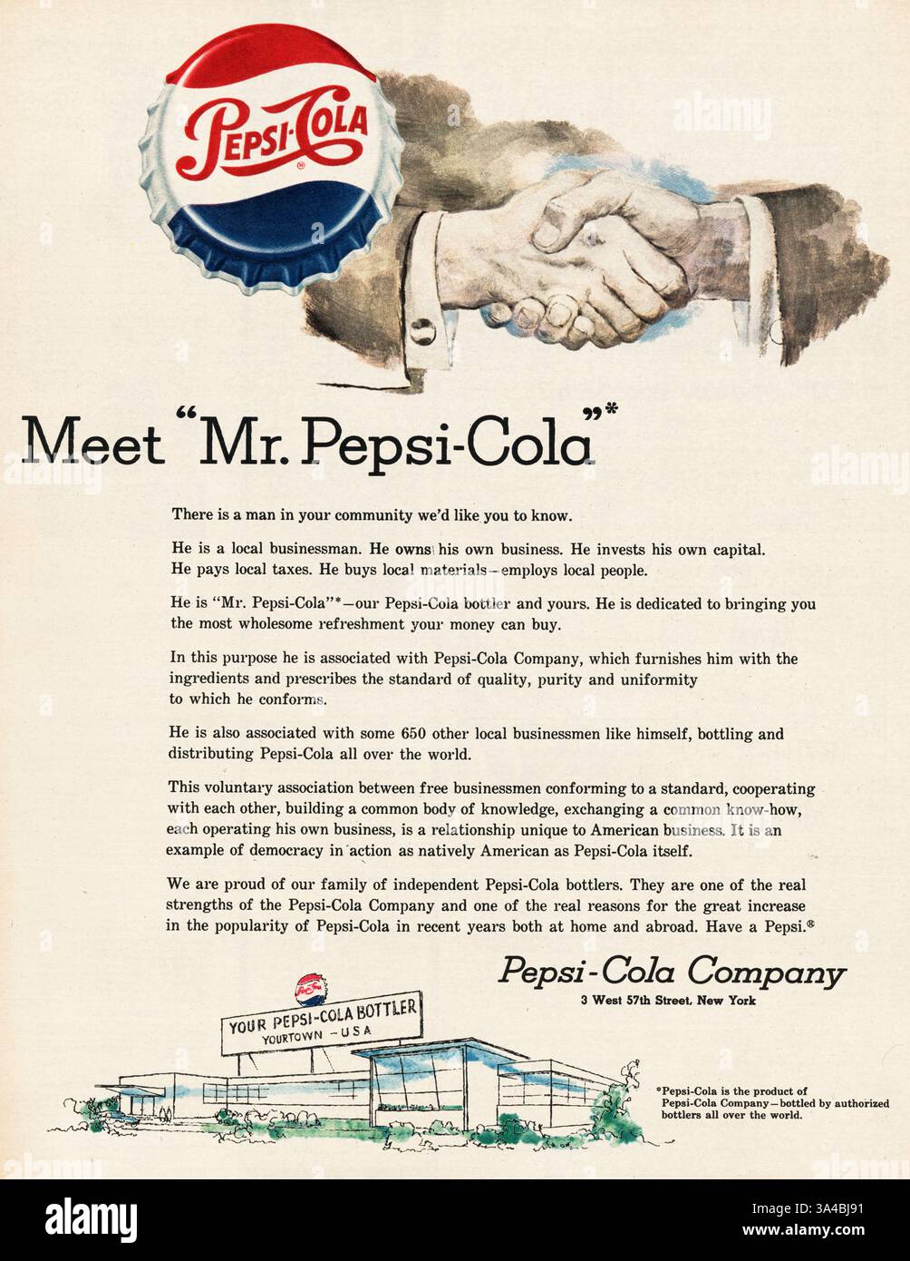 1952 U.S. Magazine Pepsi Cola Advert Stock Photo - Alamy
