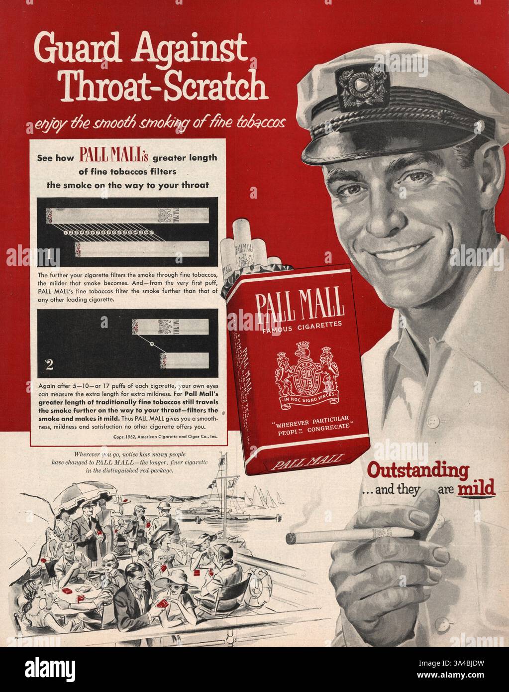 1952 U.S Magazine Pall Mall Cigarette Advert Stock Photo - Alamy