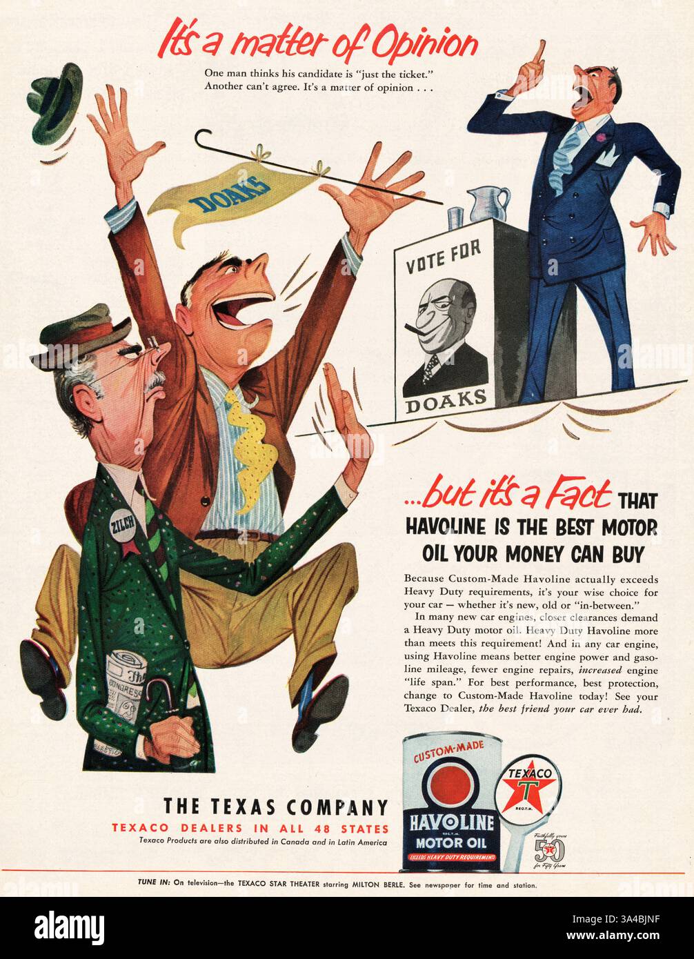 1949 u s magazine havoline motor oil advert hi-res stock photography ...