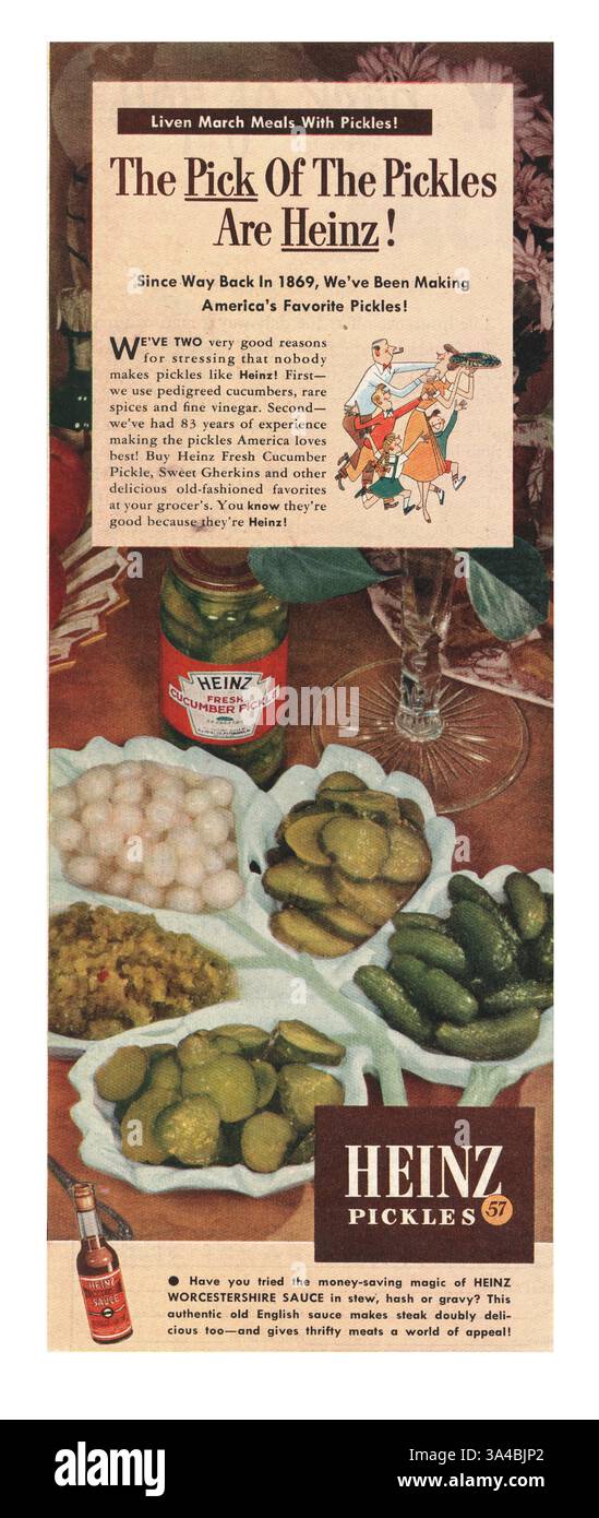 1952 u s magazine heinz pickles advert hi-res stock photography and ...
