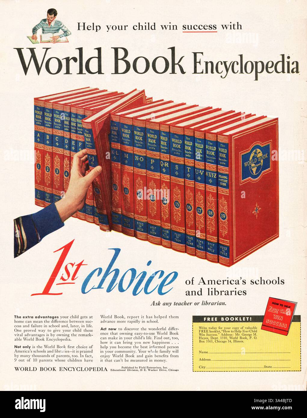 1952 u s magazine world book encyclopedia advert hi-res stock ...