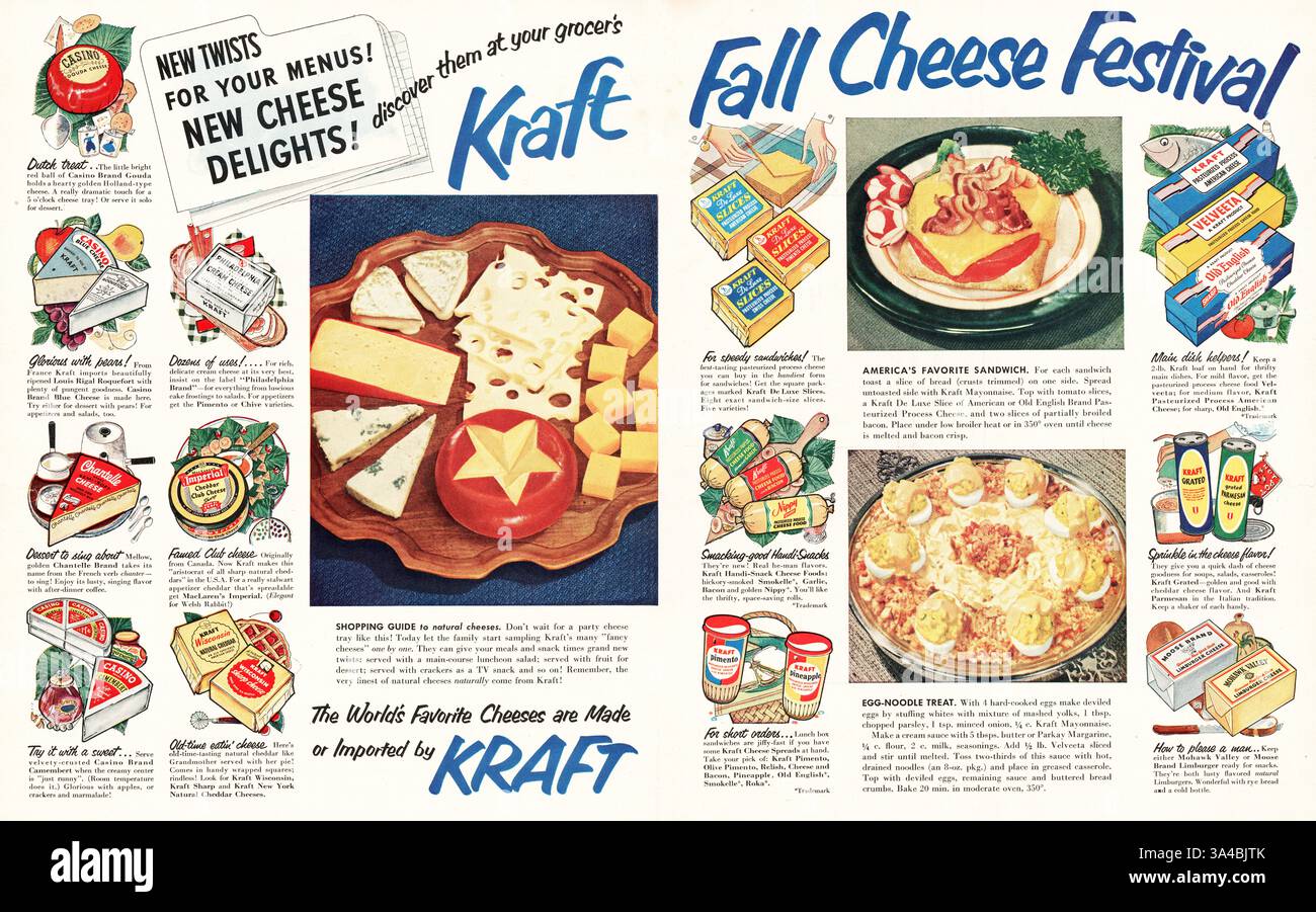 1952 u s magazine kraft cheese advert hi-res stock photography and ...