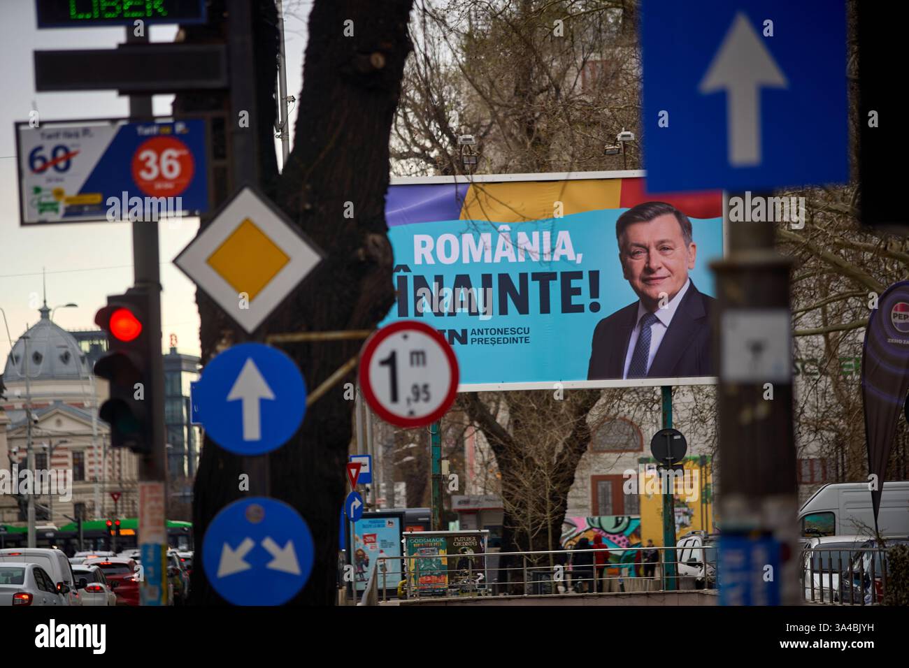 Bucharest, Romania. 18th Mar, 2025: A billboard from the 2025 Romanian ...