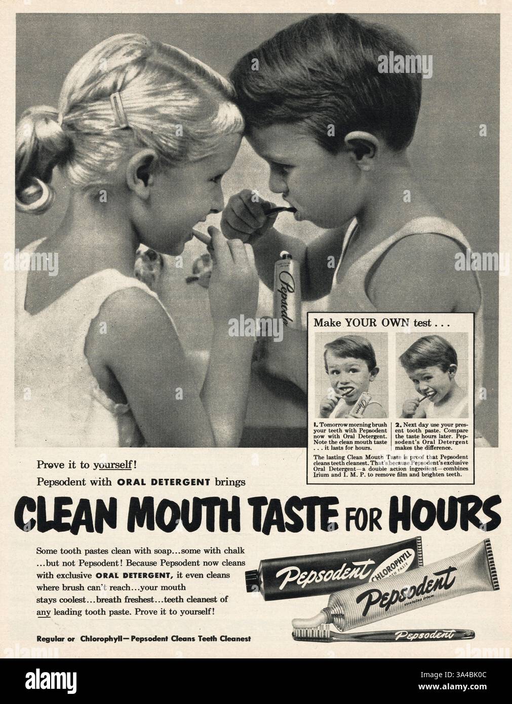 1952 u s magazine pepsodent toothpaste advert hi-res stock photography ...