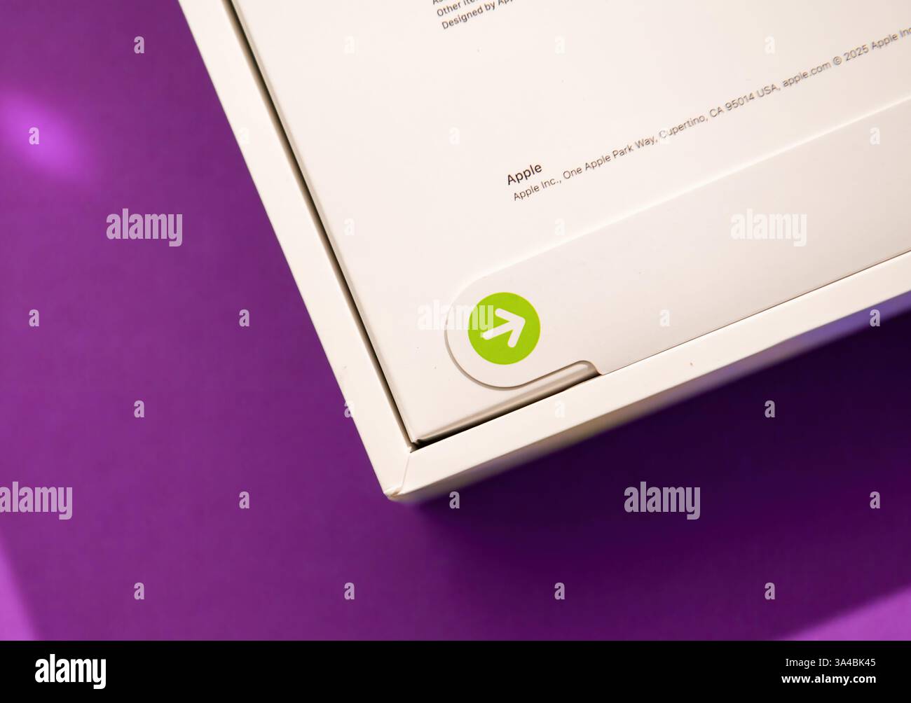 Paris, France - Mar 13, 2025: Close-up of the MacBook Air M4 box ...