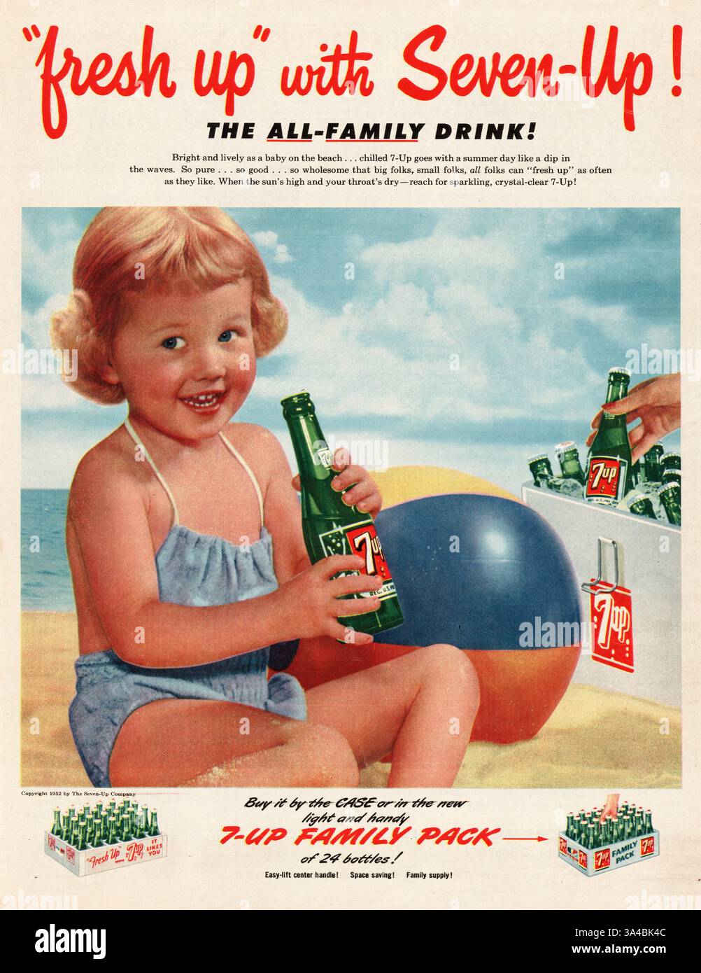 1952 u s magazine 7 up advert hi-res stock photography and images - Alamy