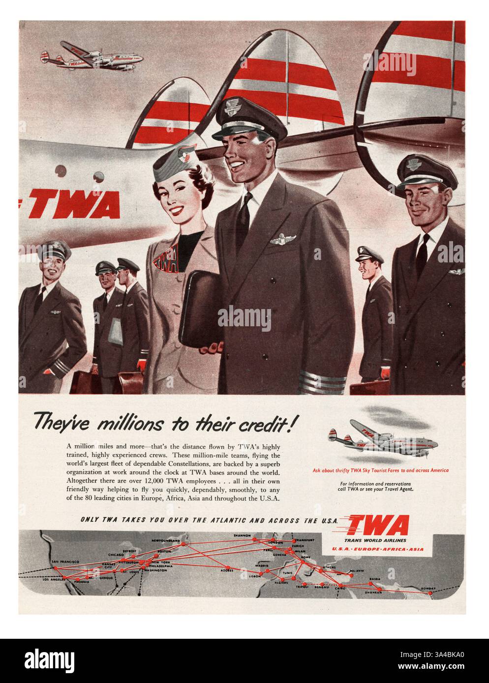 1952 u s magazine twa advert hi-res stock photography and images - Alamy