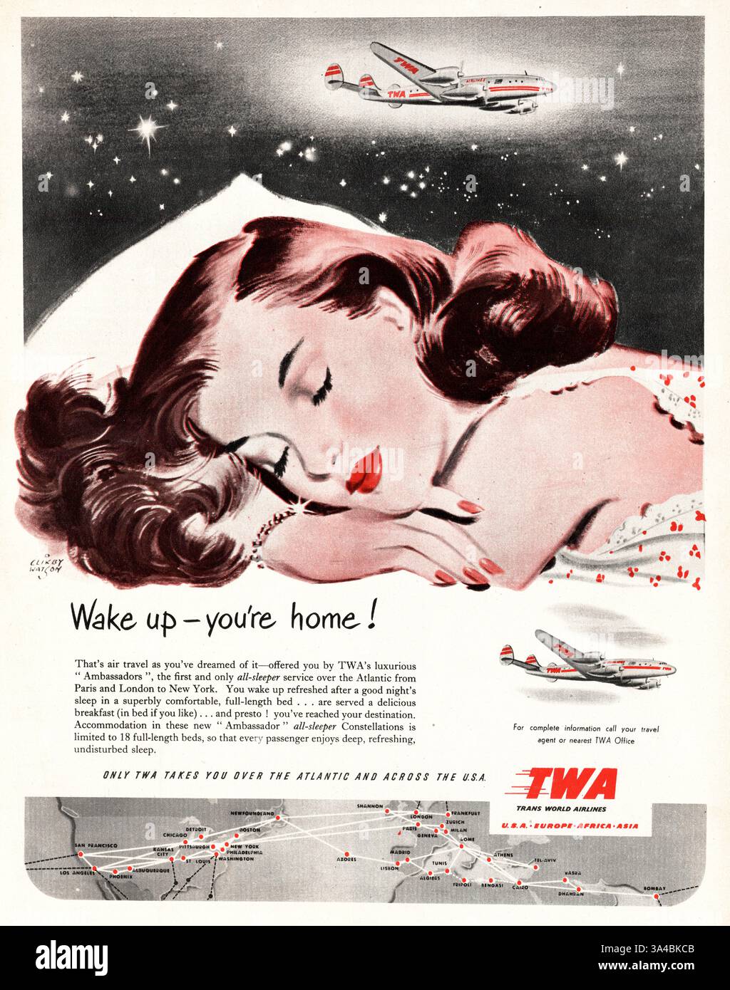1952 u s magazine twa advert hi-res stock photography and images - Alamy
