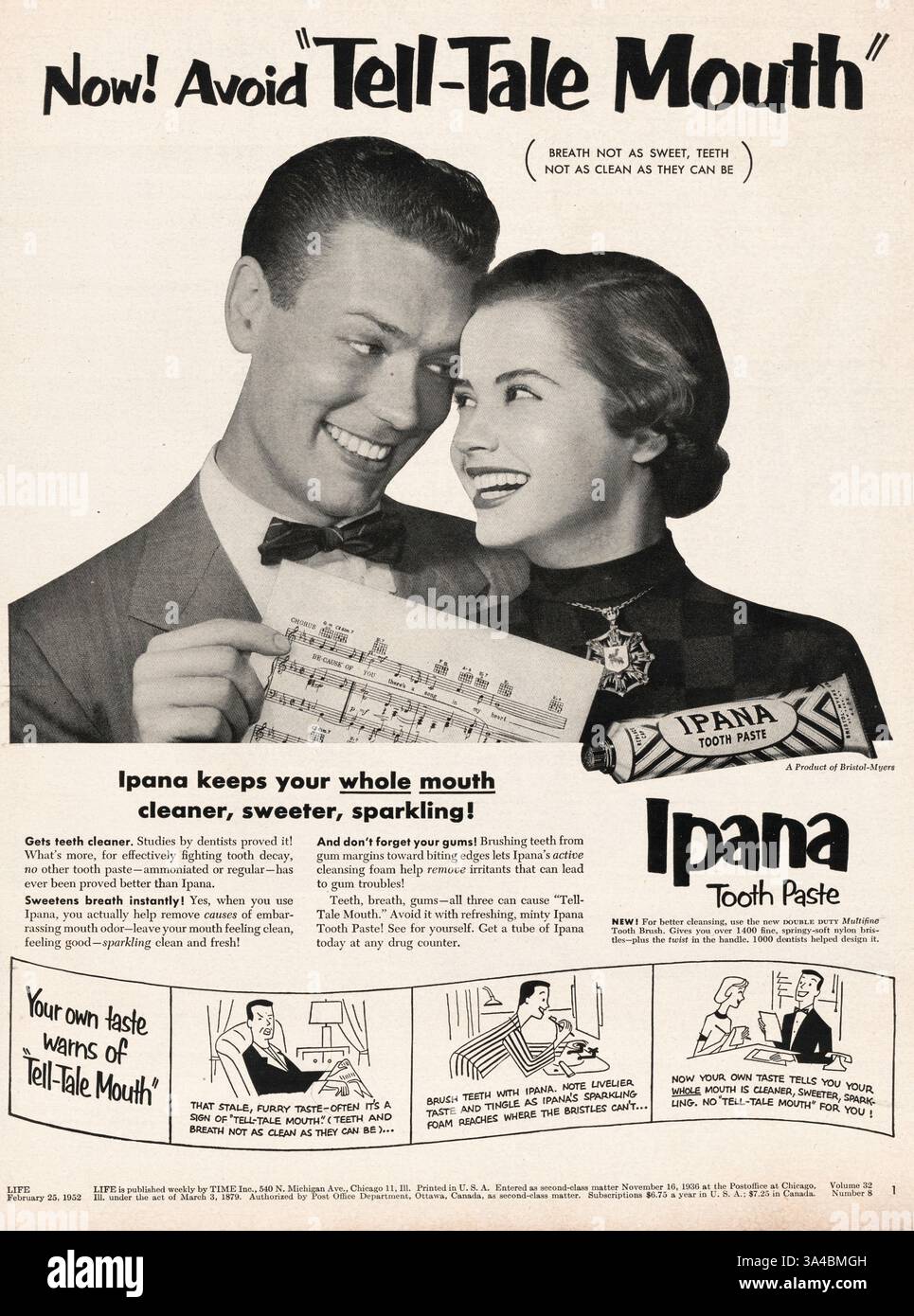 1952 U.S. Magazine Ipana Toothpaste Advert Stock Photo - Alamy