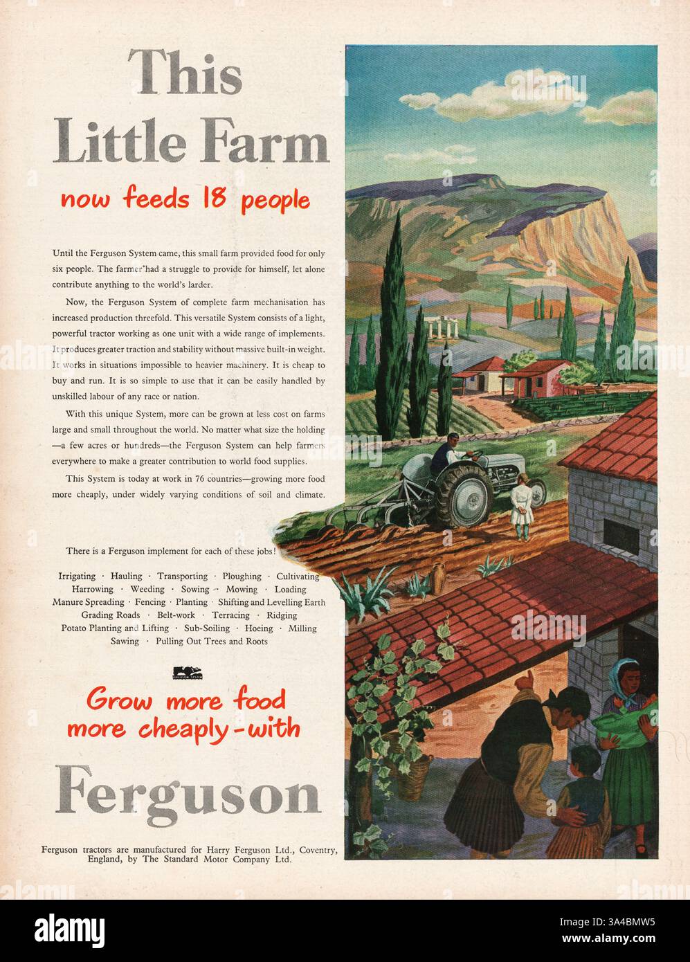 1952 u s magazine ferguson tractors advert hi-res stock photography and ...