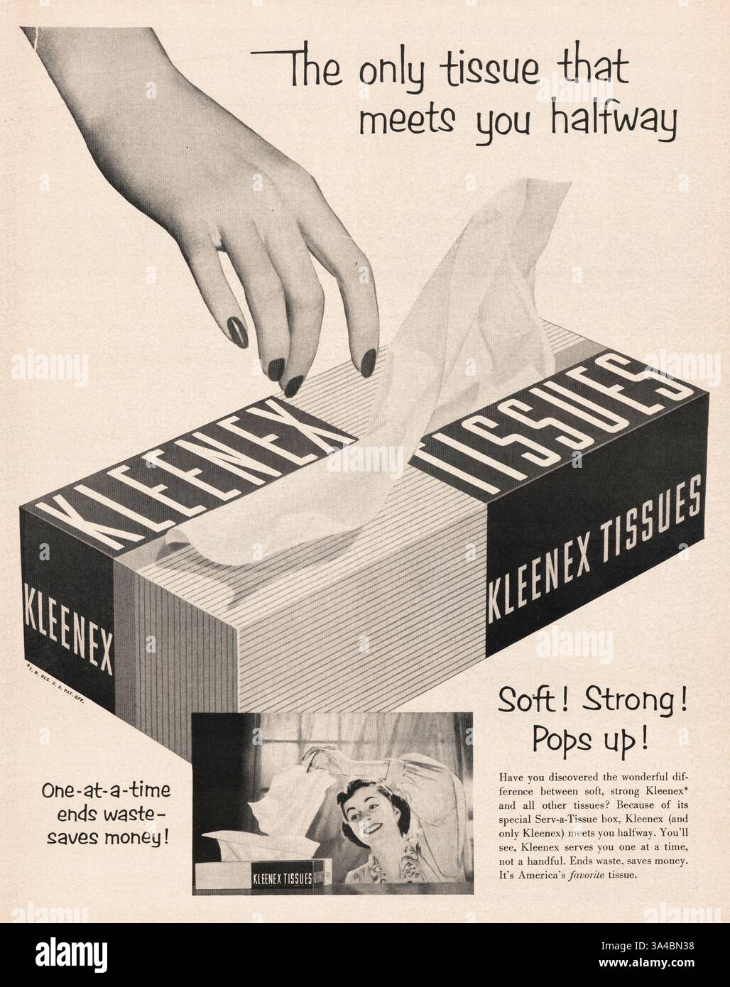1952 u s magazine kleenex tissues advert hi-res stock photography and images - Alamy