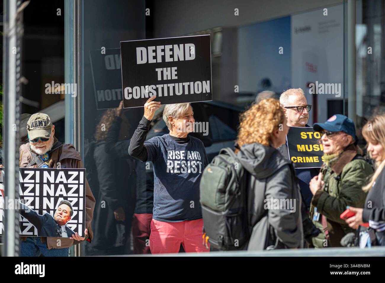 March 13, 2025, New York City, New York, United States: A protester ...