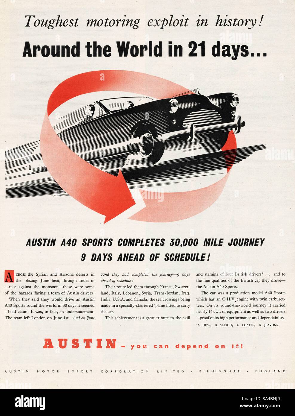 1951 uk magazine austin car advert hi-res stock photography and images ...
