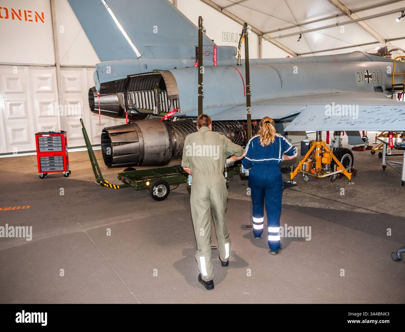 Belin, Germany - June.11.2010: Eurojet EJ200 low-bypass turbofan engine ...