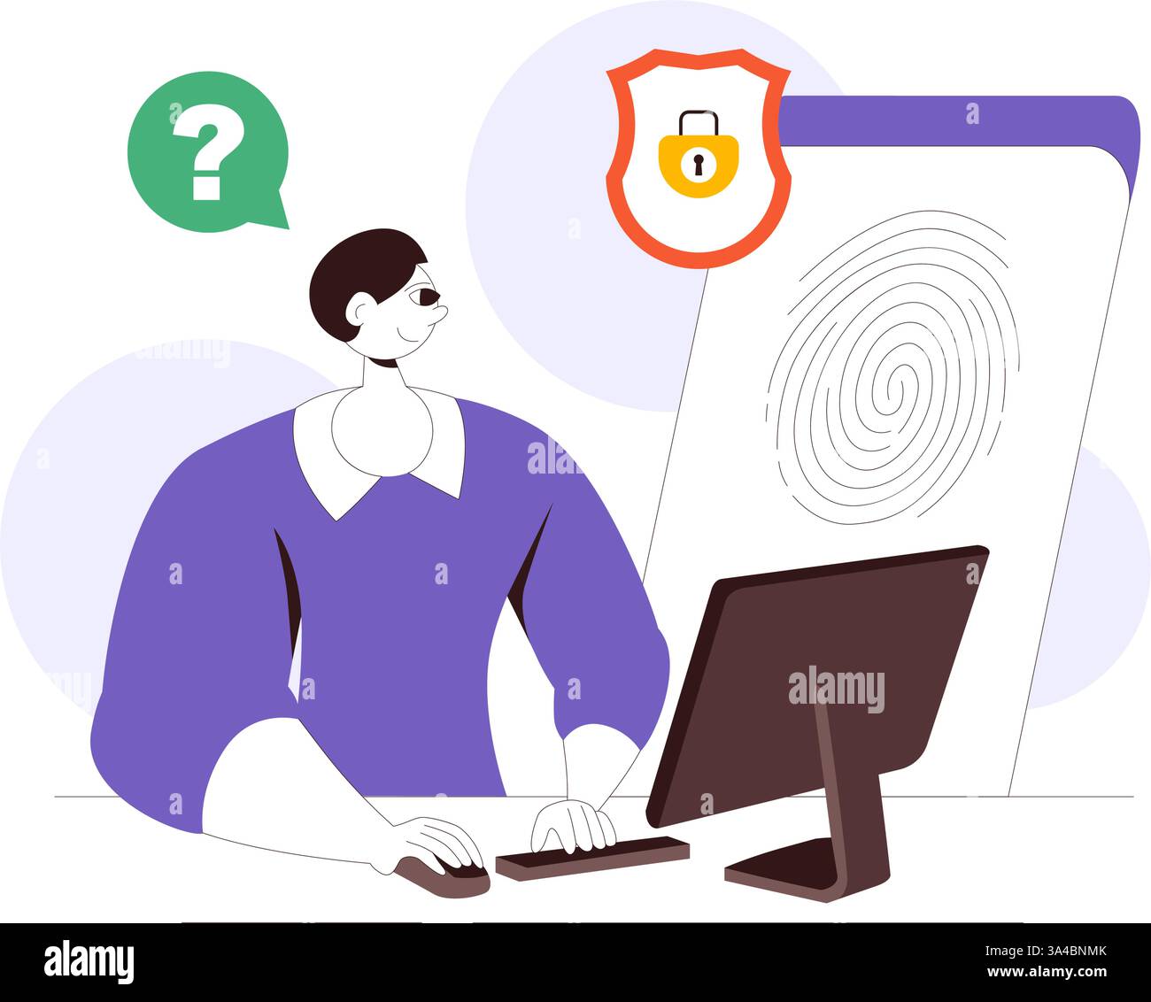 Forensics Technology Vector Illustration Featuring Biometric Access Control and Server Data ...