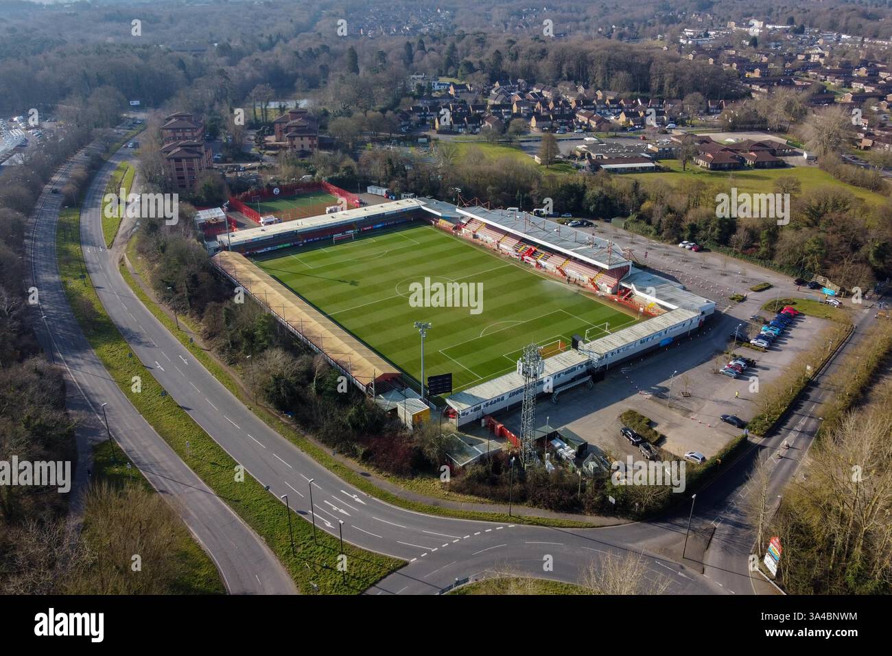 General aerial view of Broadfield Stadium, home of EFL League 1 team ...
