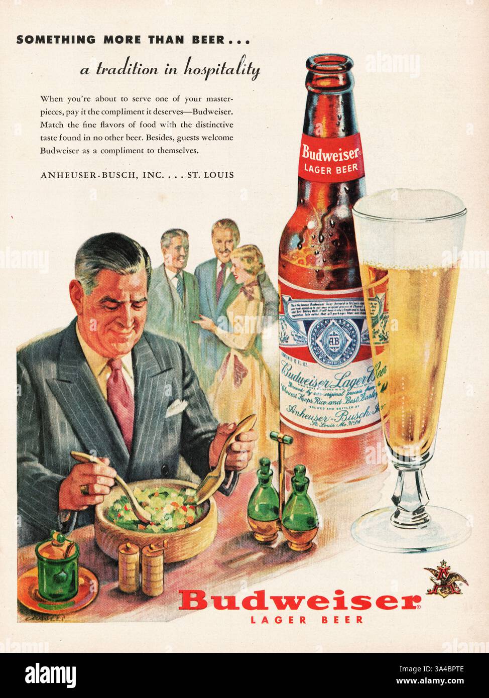1951 U.S. Magazine Advert Budweiser beer Stock Photo - Alamy