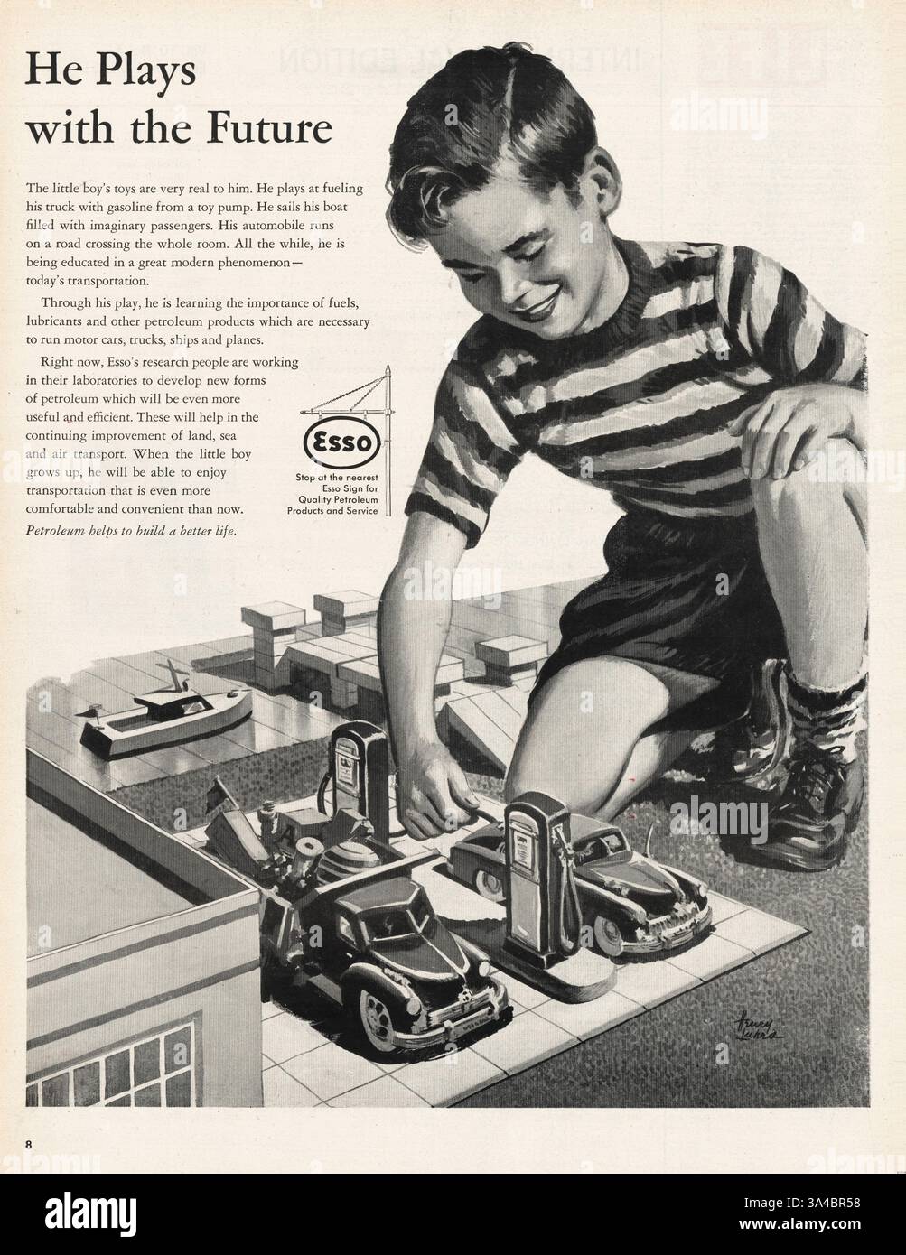 1951 U.S. Magazine Esso petroleum Advert Stock Photo - Alamy