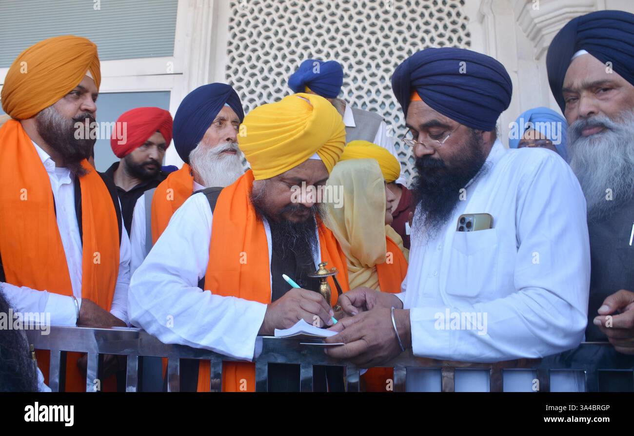 AMRITSAR, INDIA - MARCH 18: Former Akal Takht acting Jathedar Giani Harpreet Singh in presence ...