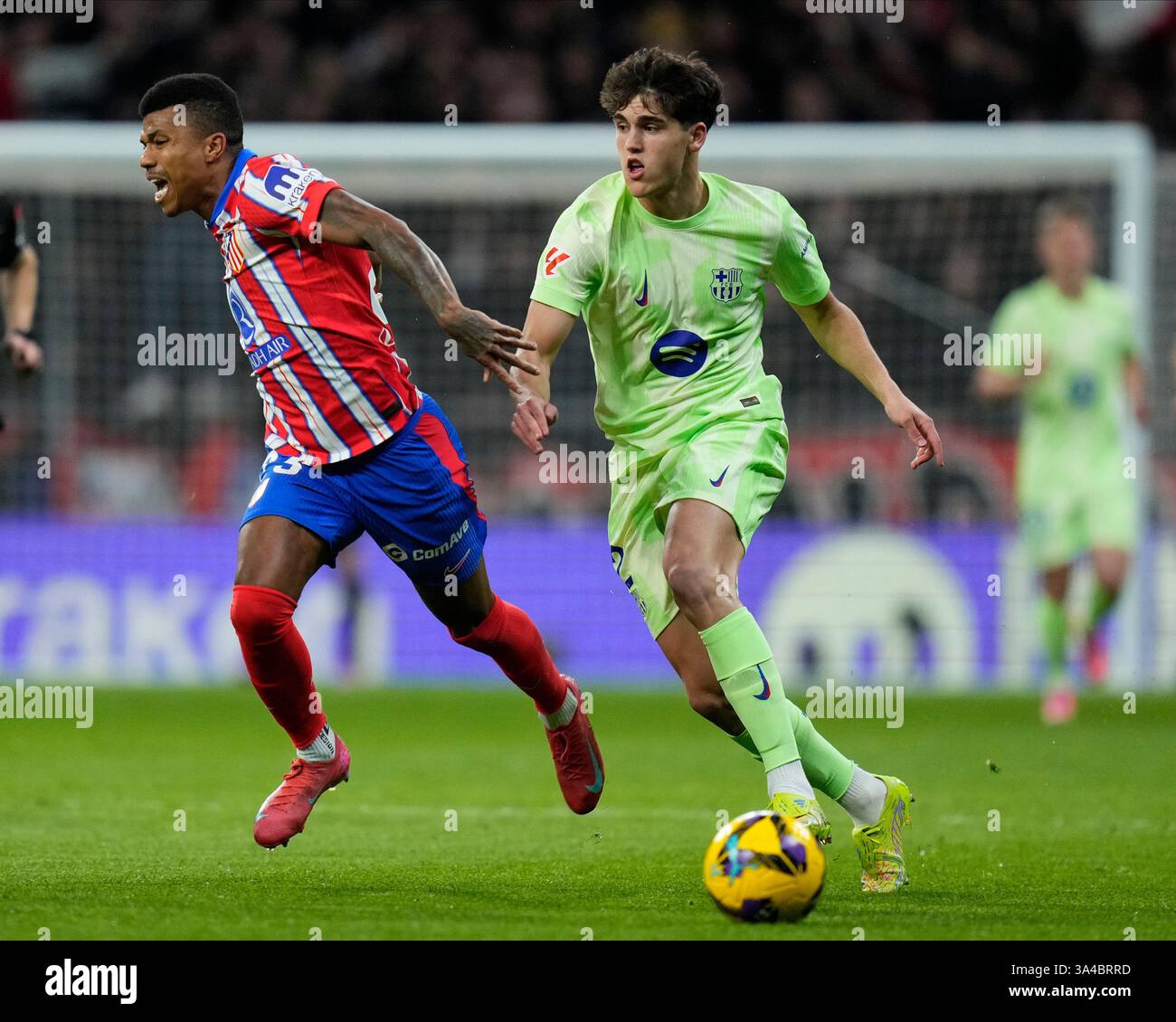 Madrid, Spain. 17th Mar, 2025. Pau Cubarsi of FC Barcelona and Reinildo ...