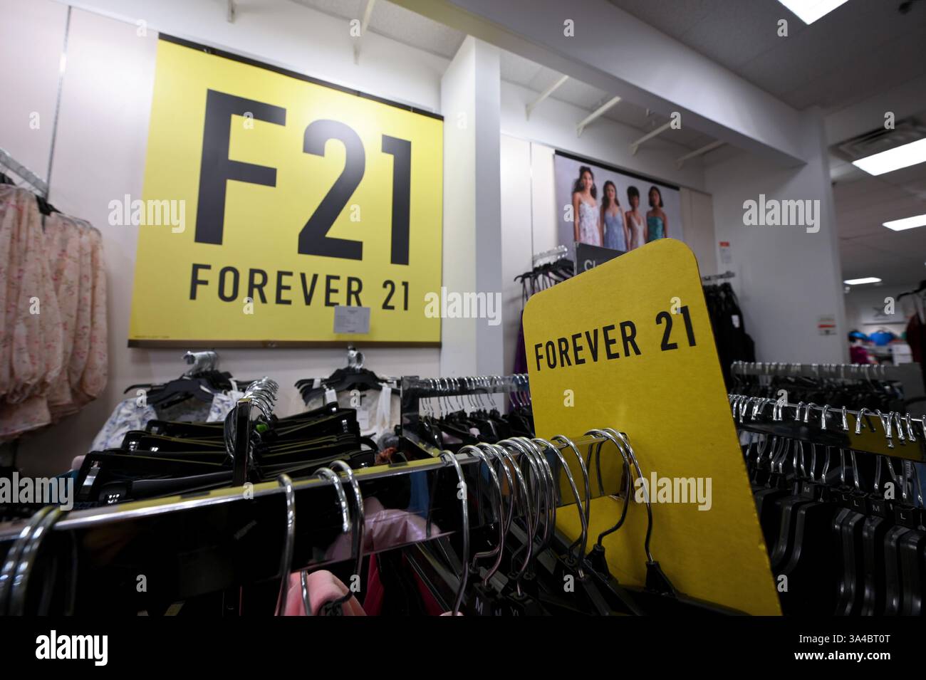 New York, USA. 18th Mar, 2025. View of Forever 21 apparel on discount ...