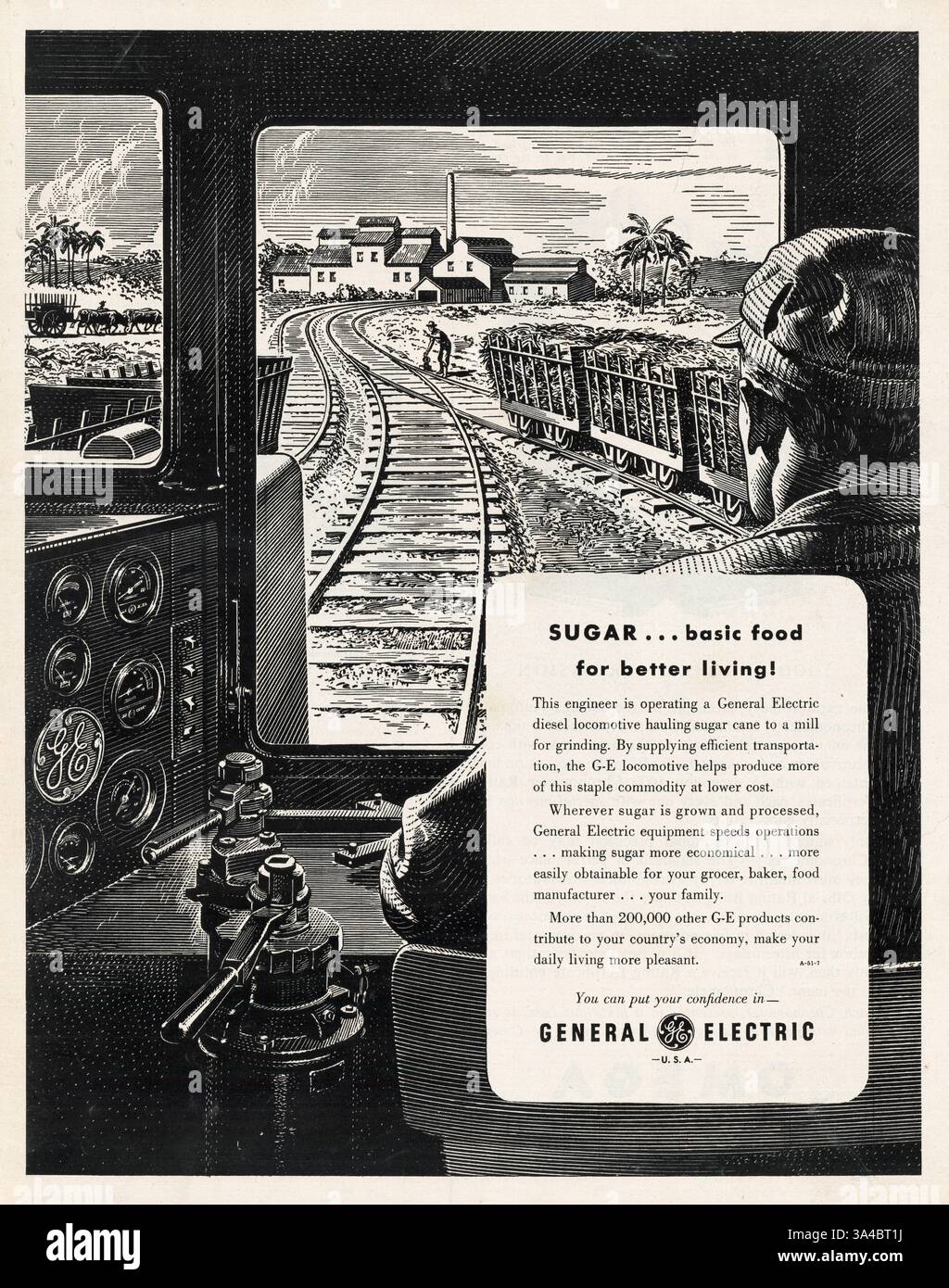 1951 U.S. Magazine General Electric Electrical Locomotives Advert Stock ...