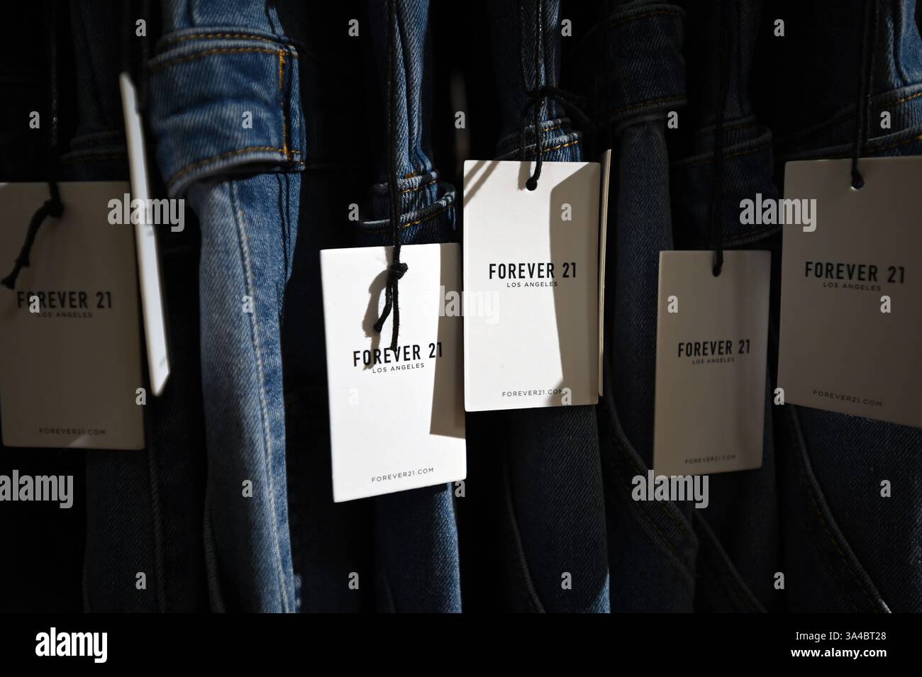 New York, USA. 18th Mar, 2025. View of Forever 21 apparel on discount ...