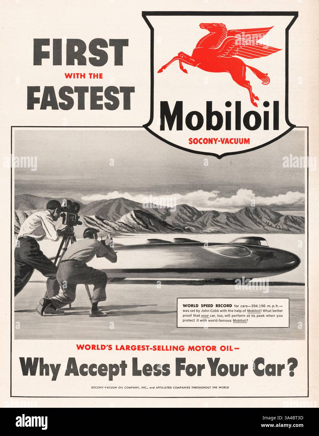 1951 U.S. Magazine Mobil Oil Advert Stock Photo - Alamy