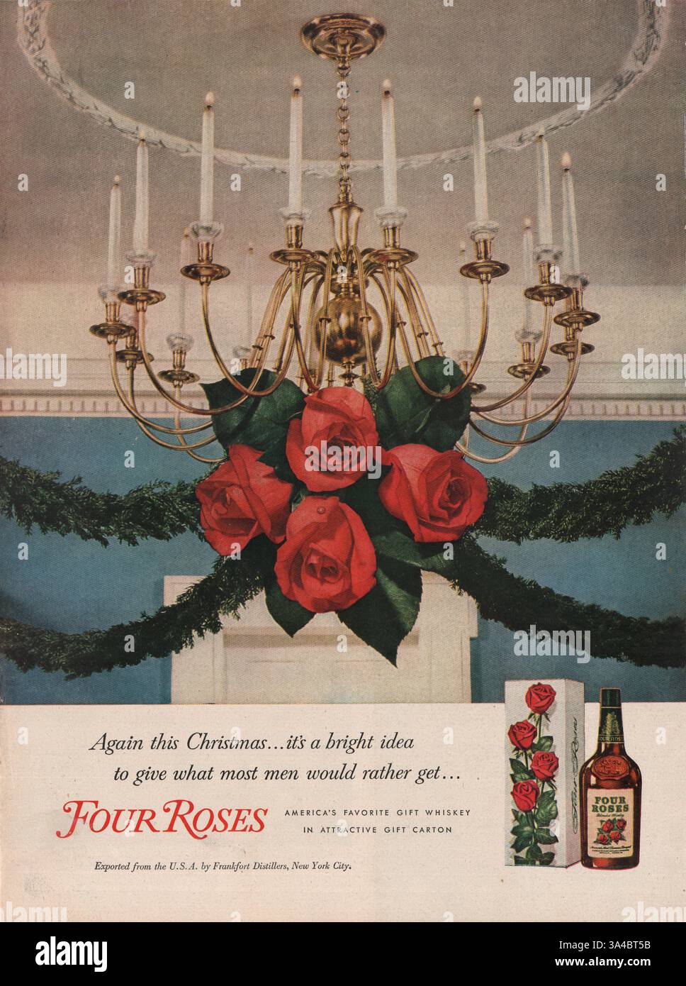 1951 u s magazine four roses whiskey advert hi-res stock photography ...
