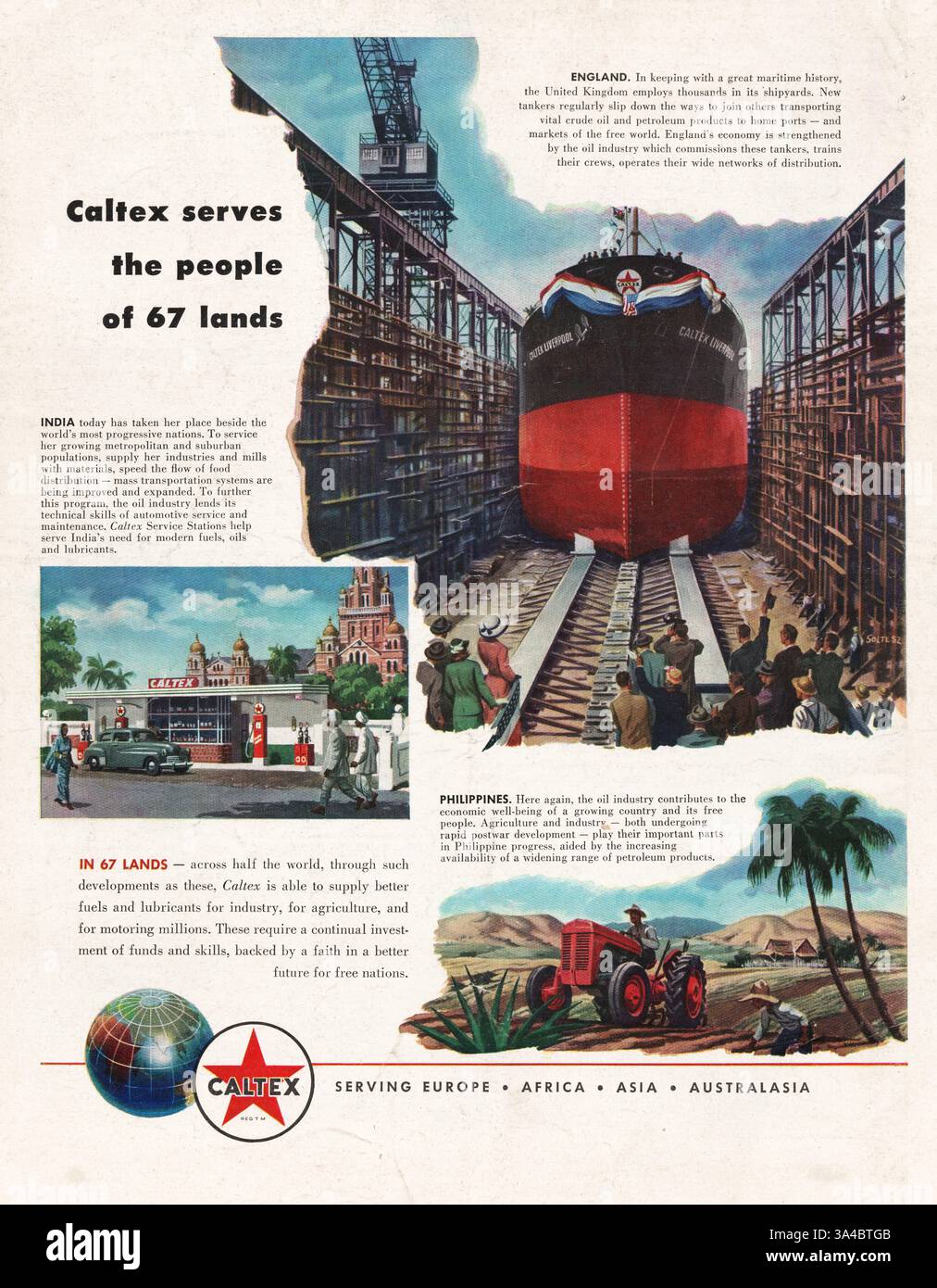 1953 u s magazine caltex ad hi-res stock photography and images - Alamy