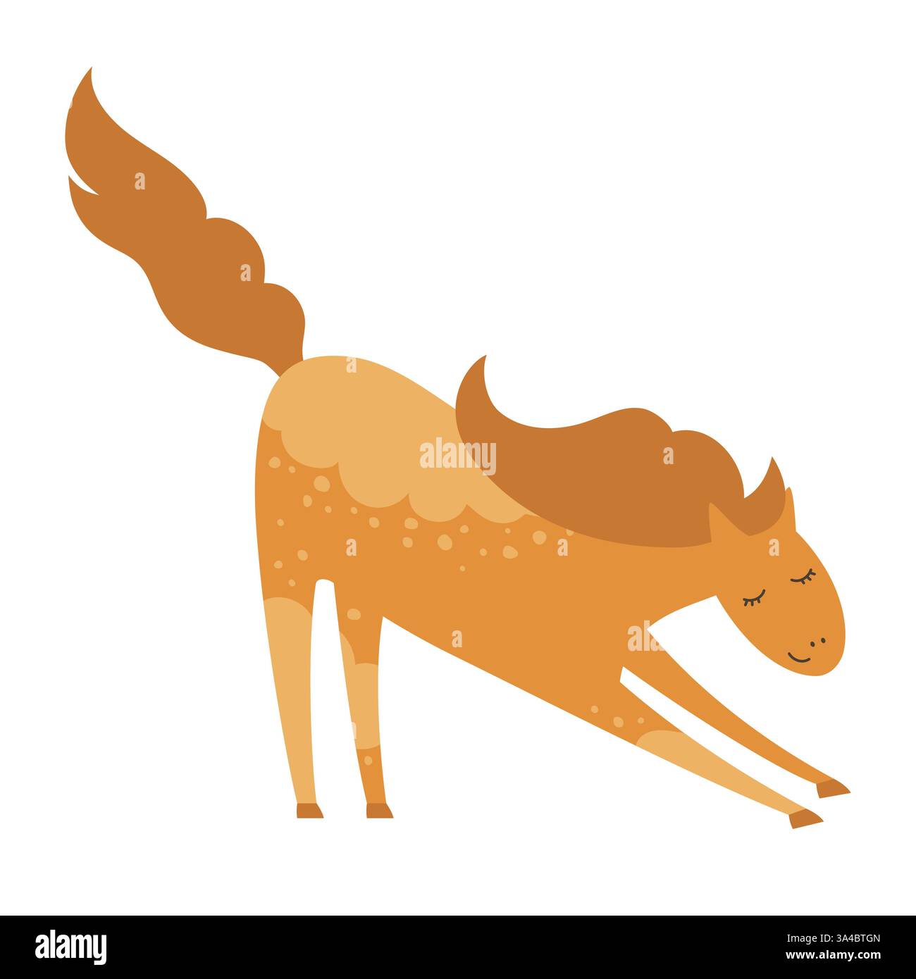 Horse cartoon vector illustration. Playful horse isolated on white ...