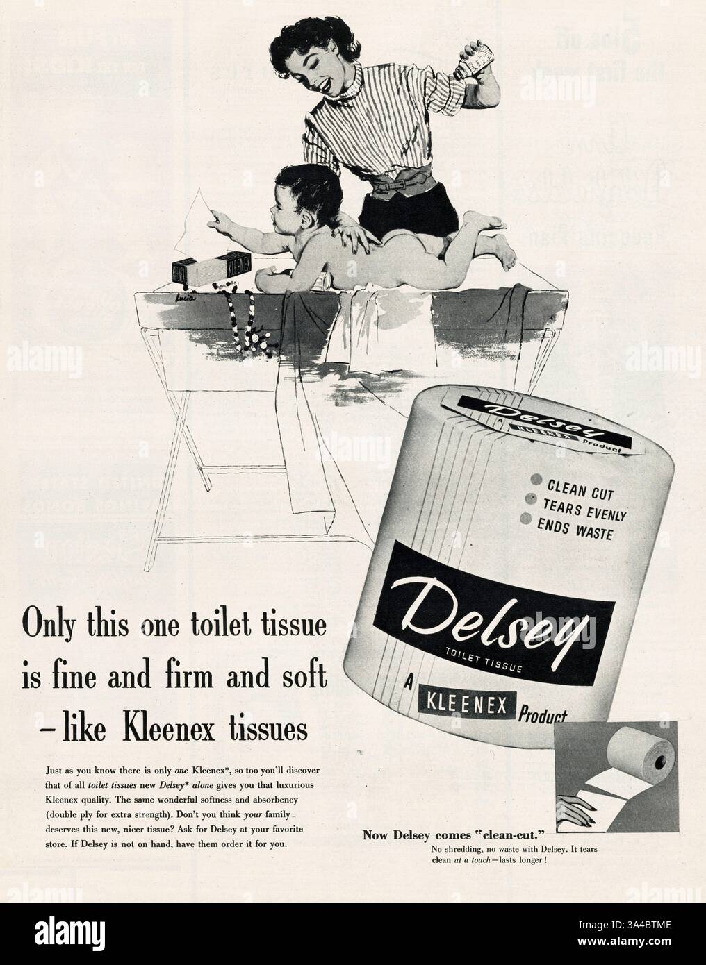 1953 U.S Magazine Delsey Toilet Paper Advert Stock Photo - Alamy
