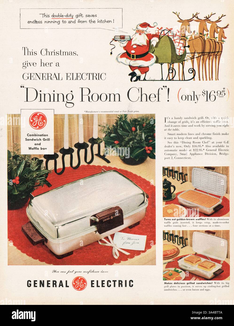 1953 u s magazine general electric sandwich grill ad hi-res stock ...